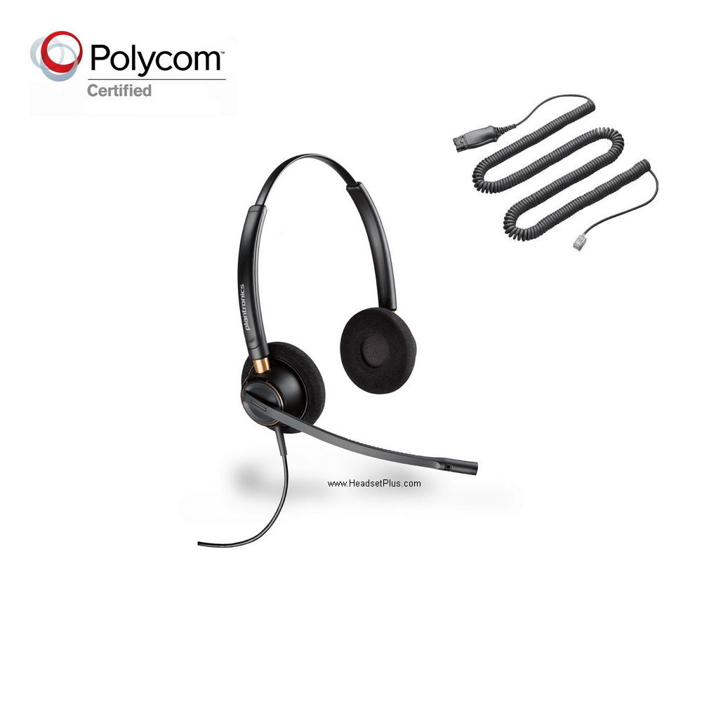 Plantronics HW520-POLY Polycom Phone Compatible Headset – Headset plus