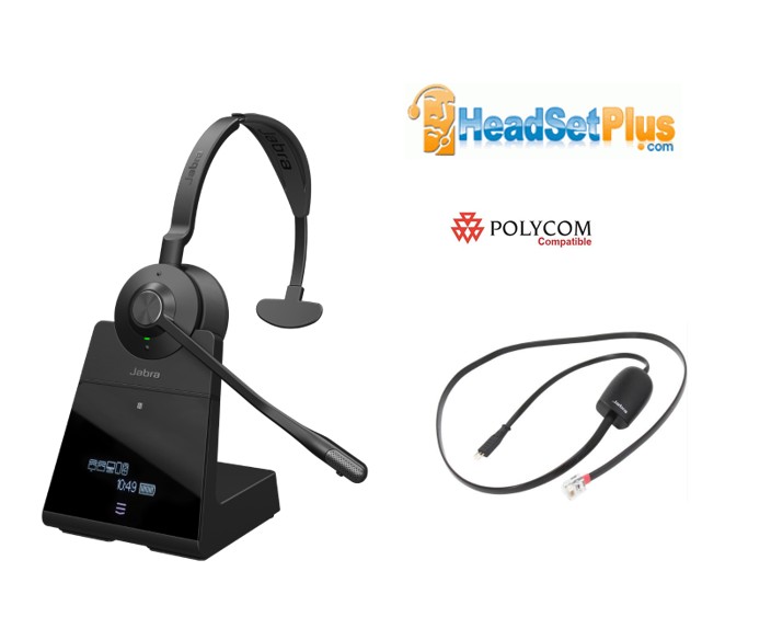 Jabra Engage 75 SE Mono Wireless Headset+EHS Polycom Phone Bundle 9656 ...